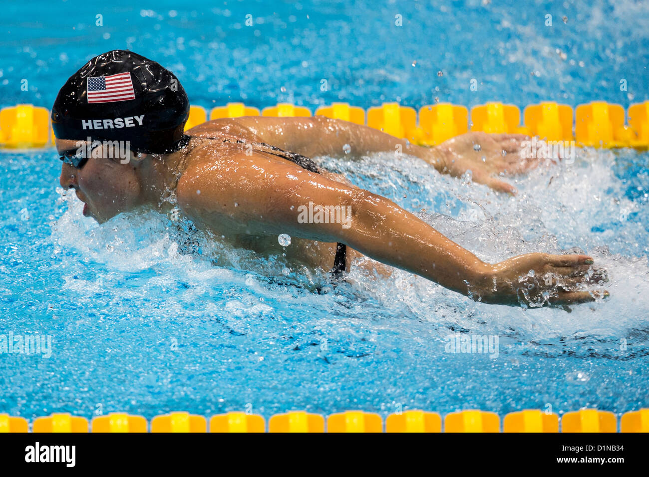 Kathleen Hersey (USA) competing in the Women's 200 meter Butterfly ...