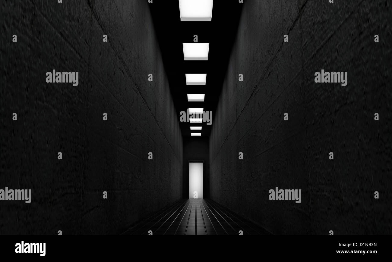 long concrete corridor Stock Photo - Alamy