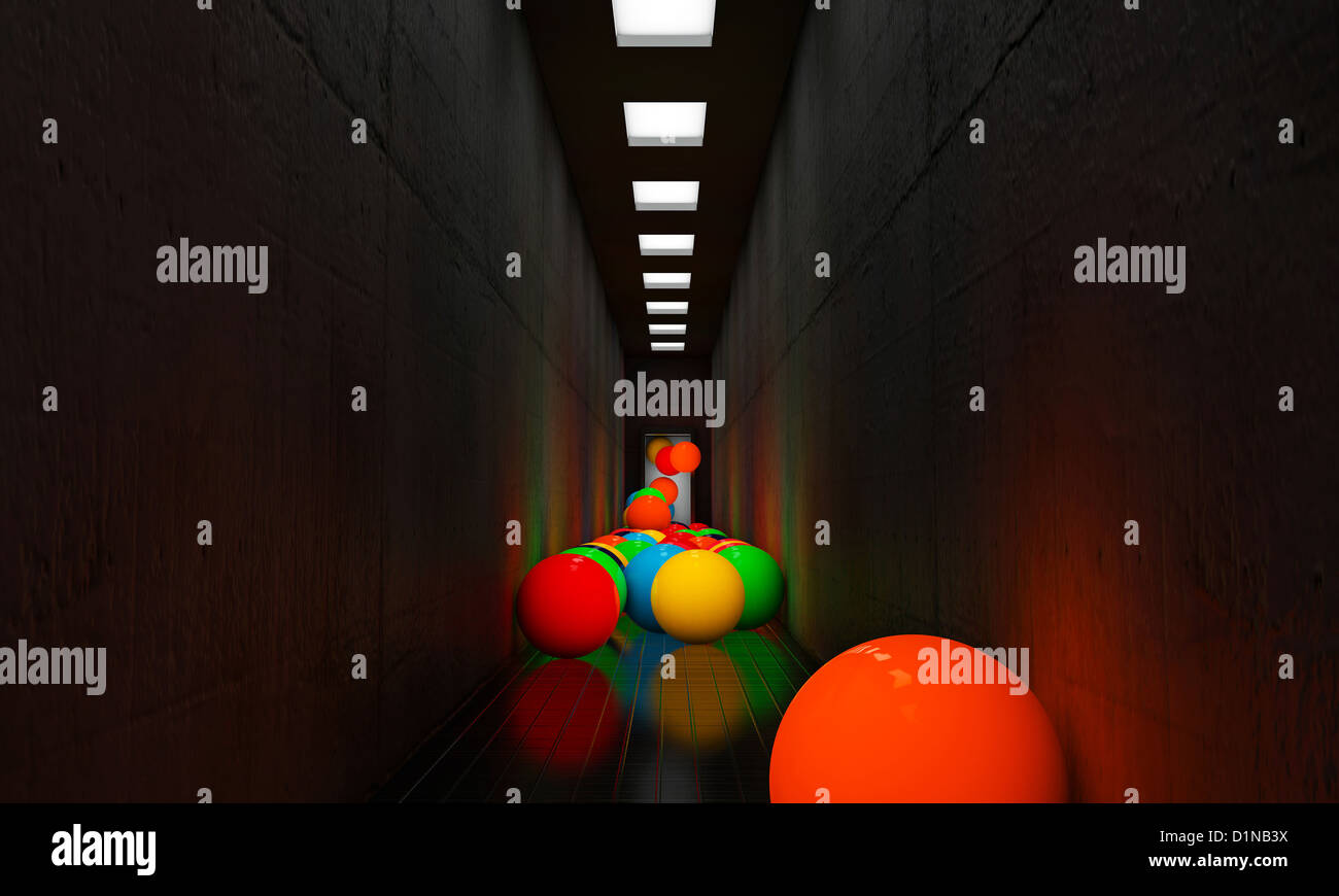 long concrete corridor Stock Photo - Alamy