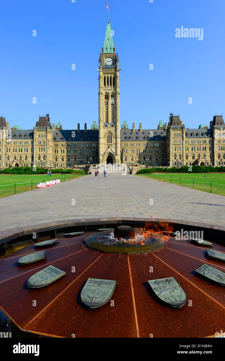 Centennial Flame Parliament Hill Peace Tower Ottawa Ontario Canada ...