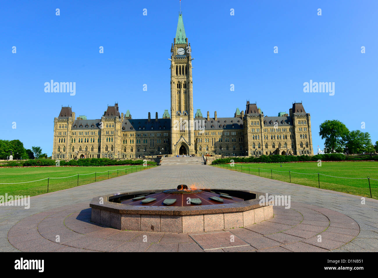 Centennial Flame Parliament Hill Peace Tower Ottawa Ontario Canada ...