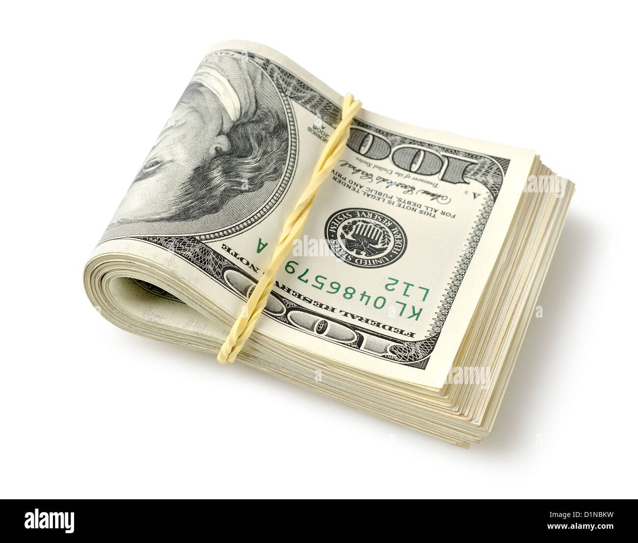 Bundle of money isolated on a white background Stock Photo - Alamy