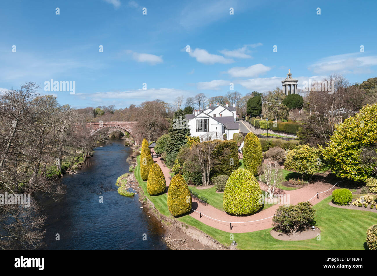 River Doon Alloway nr Ayr South Ayrshire Scotland looking over to the ...