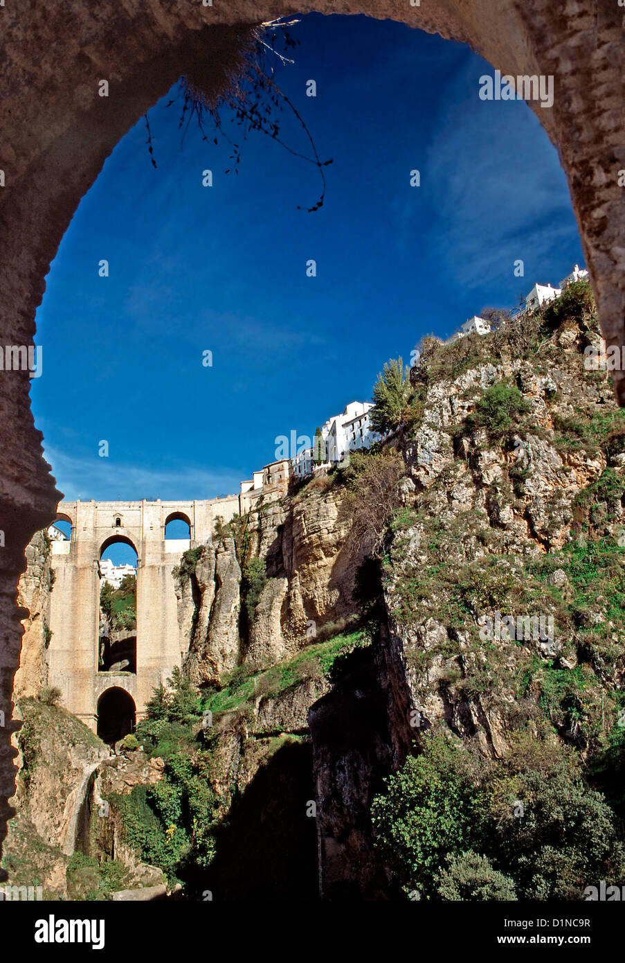 The Puente Nuevo seen through an arch,Ronda,Spain Stock Photo - Alamy