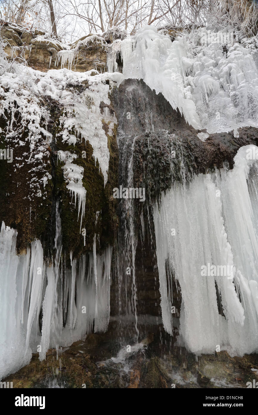 A frozen waterfall at Shadow Falls in St. Paul, Minnesota Stock Photo ...