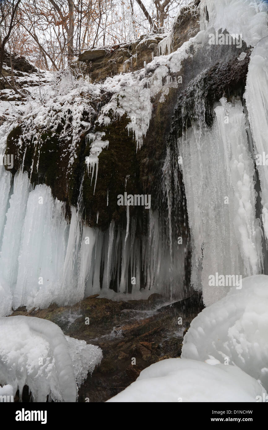 A frozen waterfall at Shadow Falls in St. Paul, Minnesota Stock Photo ...