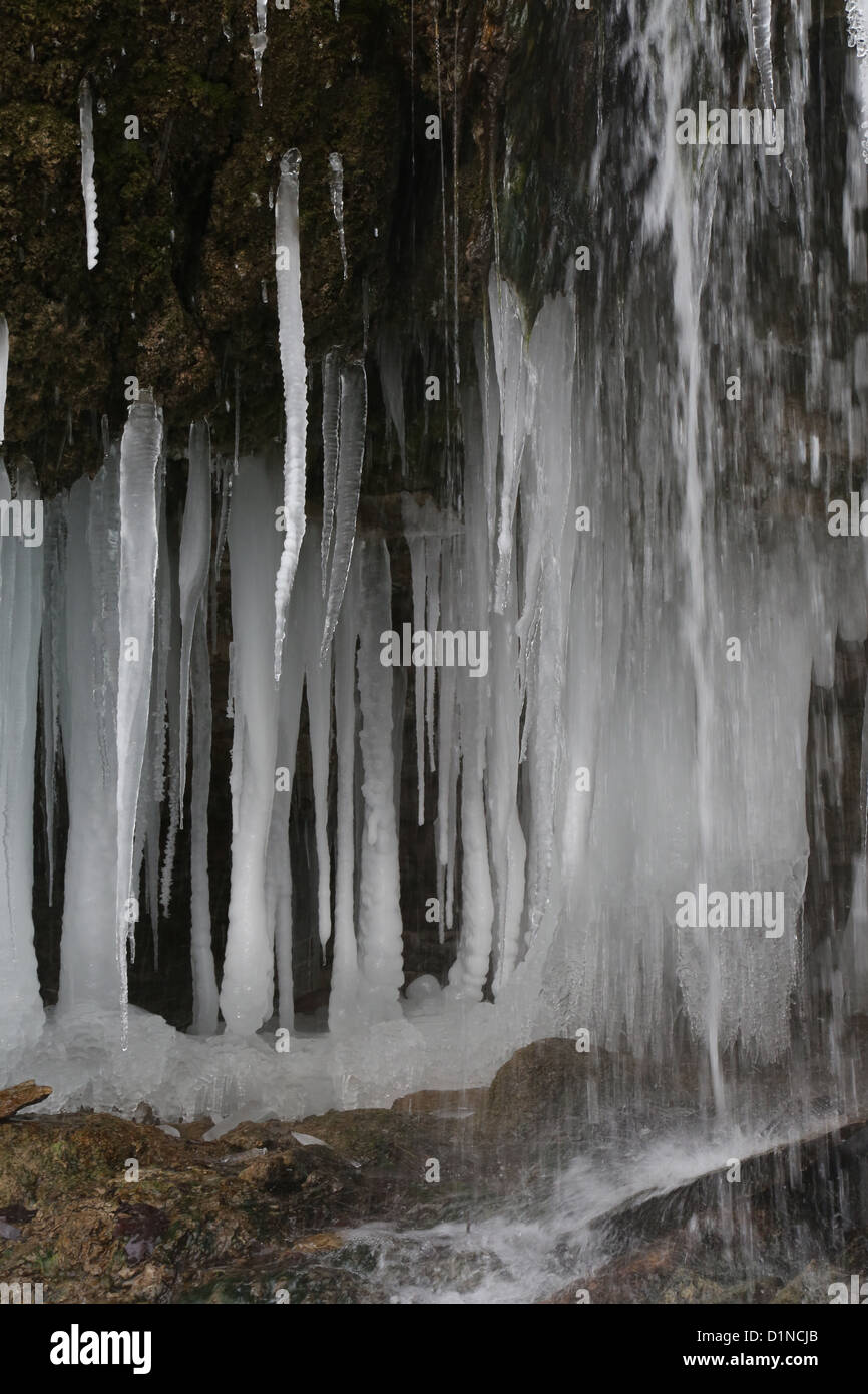 A frozen waterfall at Shadow Falls in St. Paul, Minnesota Stock Photo ...