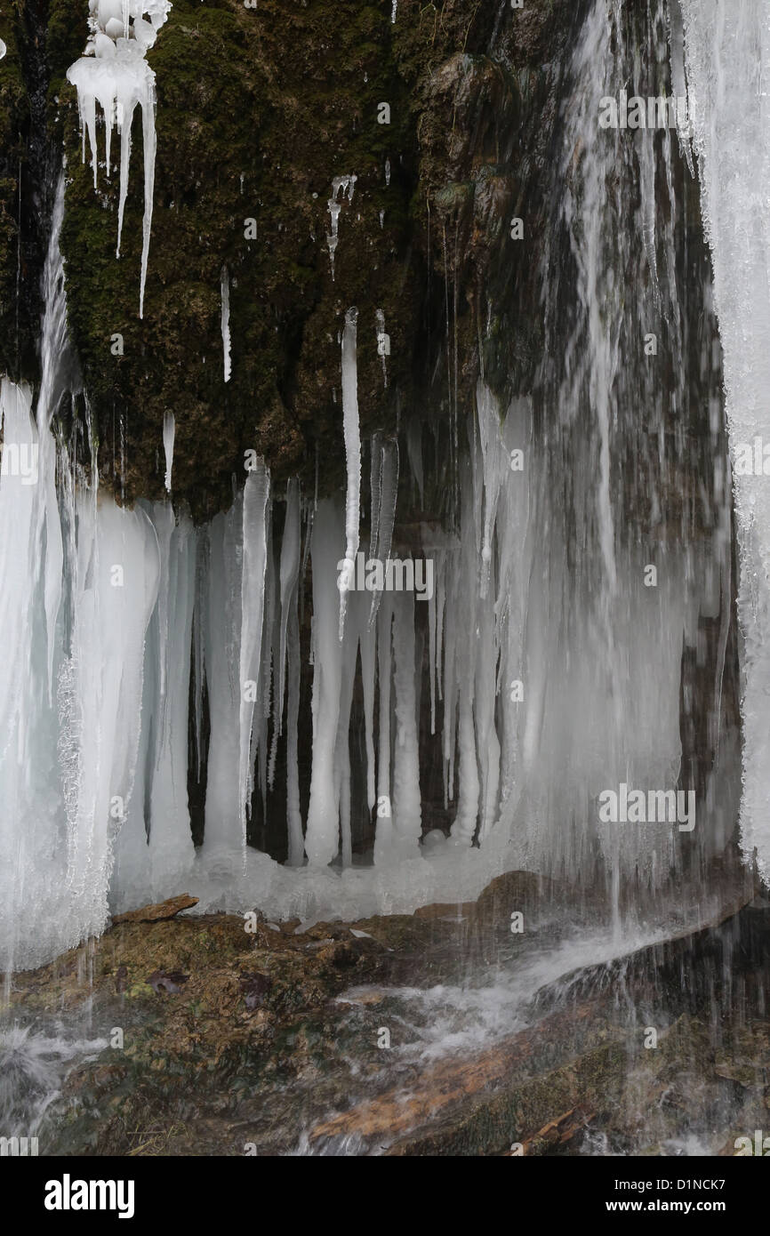 A frozen waterfall at Shadow Falls in St. Paul, Minnesota Stock Photo ...