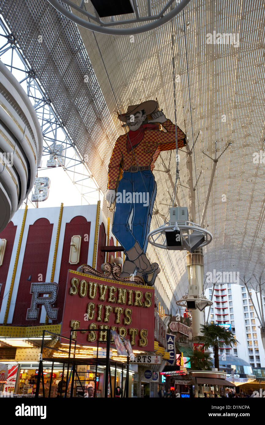vegas vic cowboy sign at the freemont street experience during the day ...