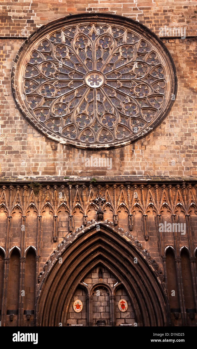Rose Stained Glass Window, Old Stone Basilica, St Maria del Pi, Saint ...