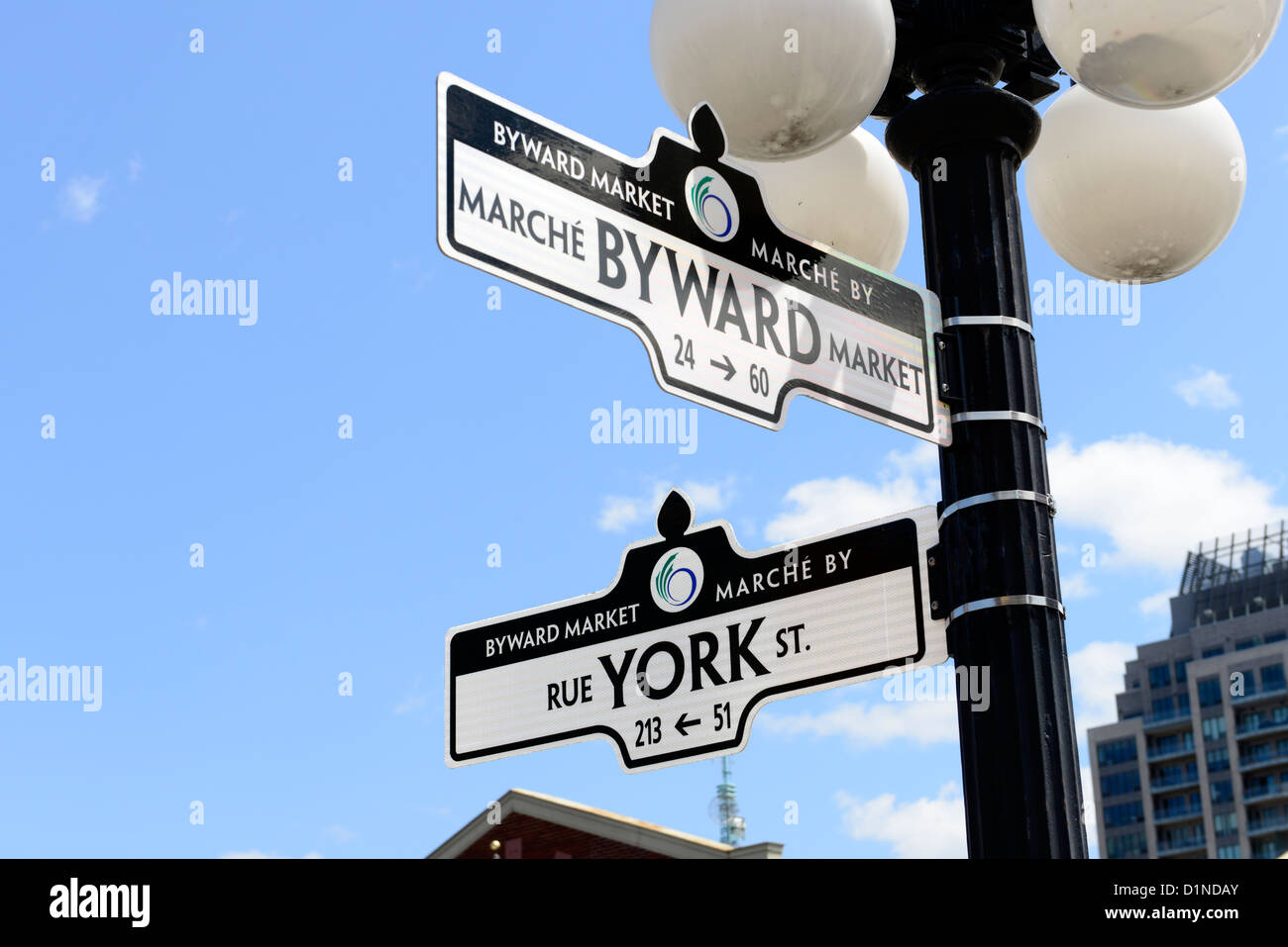 Bayward Market and York Street iconic signs Ottawa Ontario Canada ...
