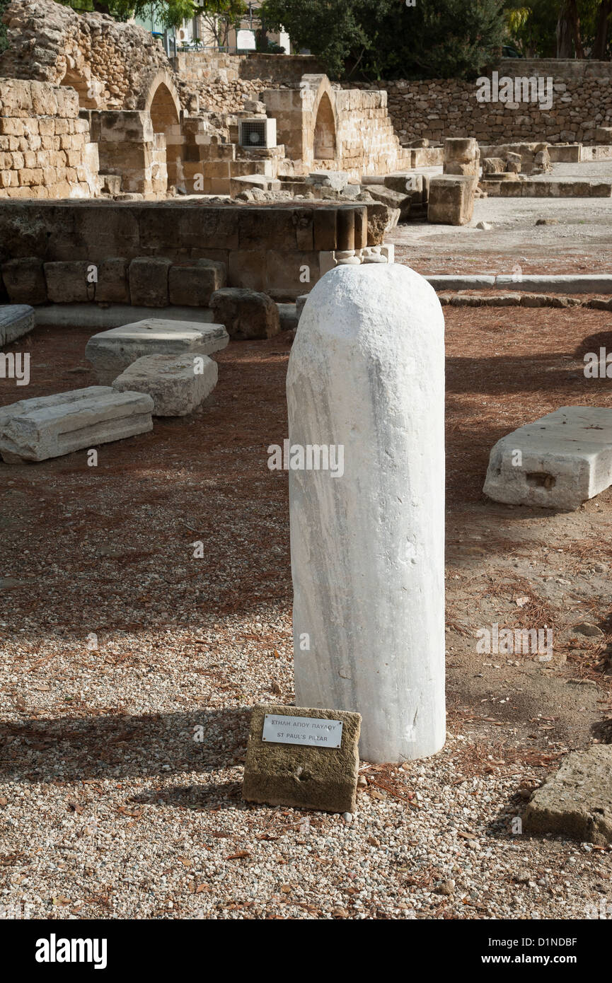 St Paul's Pillar at the Kyriaki Church in Paphos Cyprus early Christian ...