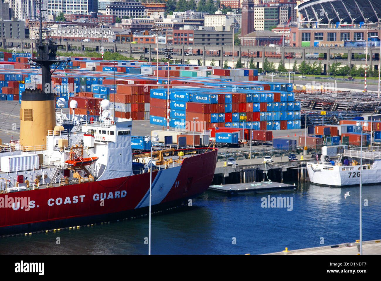 SEATTLE WASHINGTON 27 JUN 2008 - US Coast Guard ship on Seattle ...