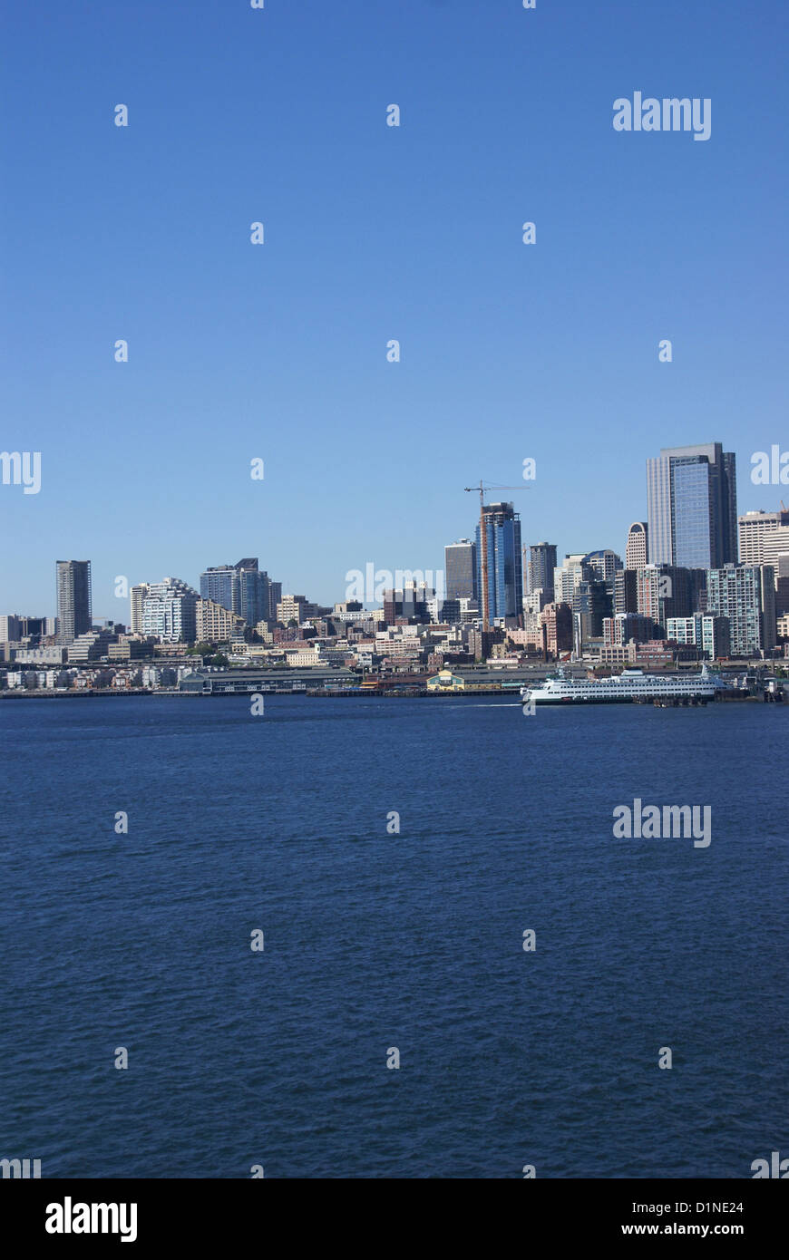Seattle waterfront skyline,with ferry, Puget Sound, Pacific Northwest ...