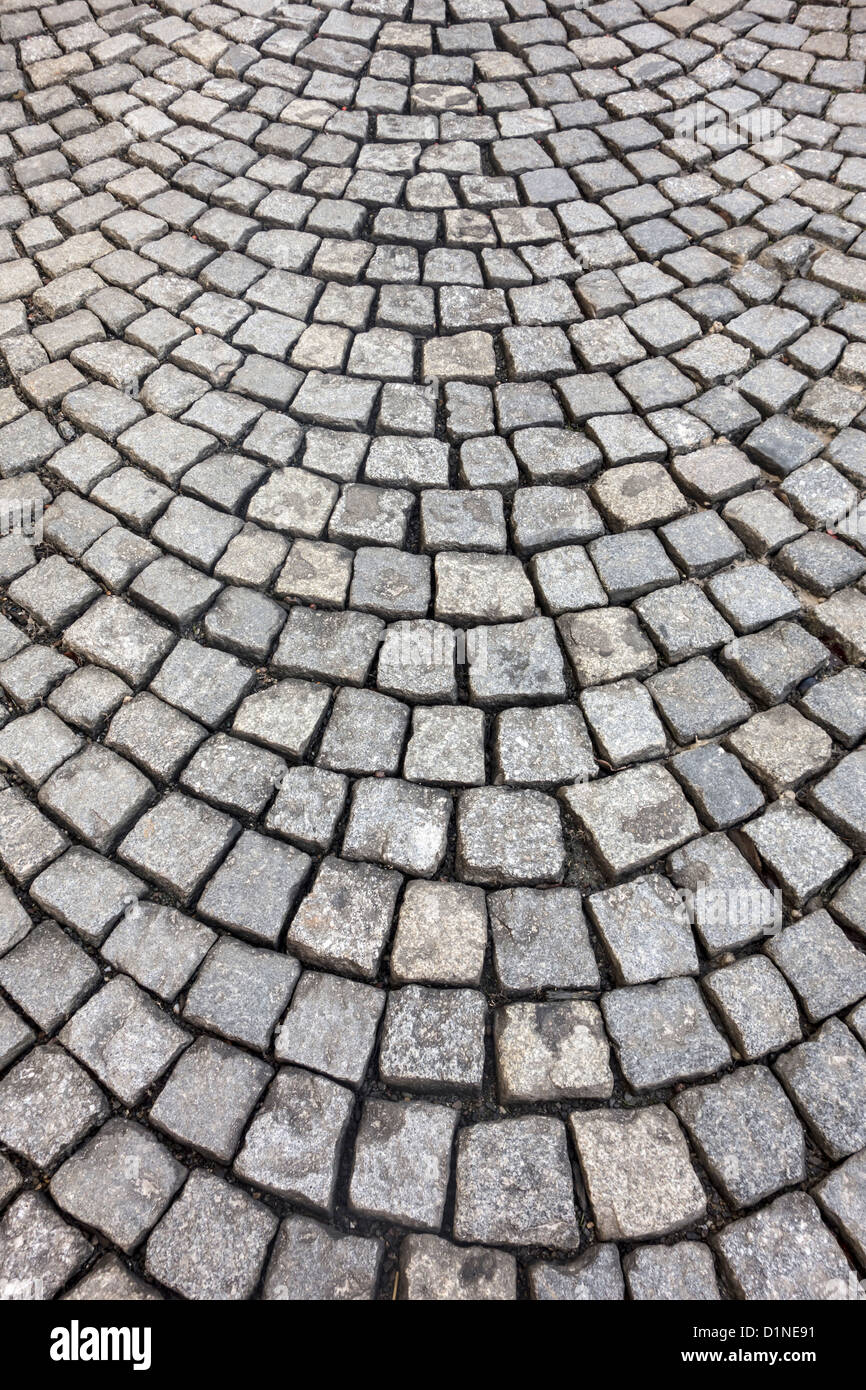 Texture of small stone structure road in Prague Stock Photo - Alamy