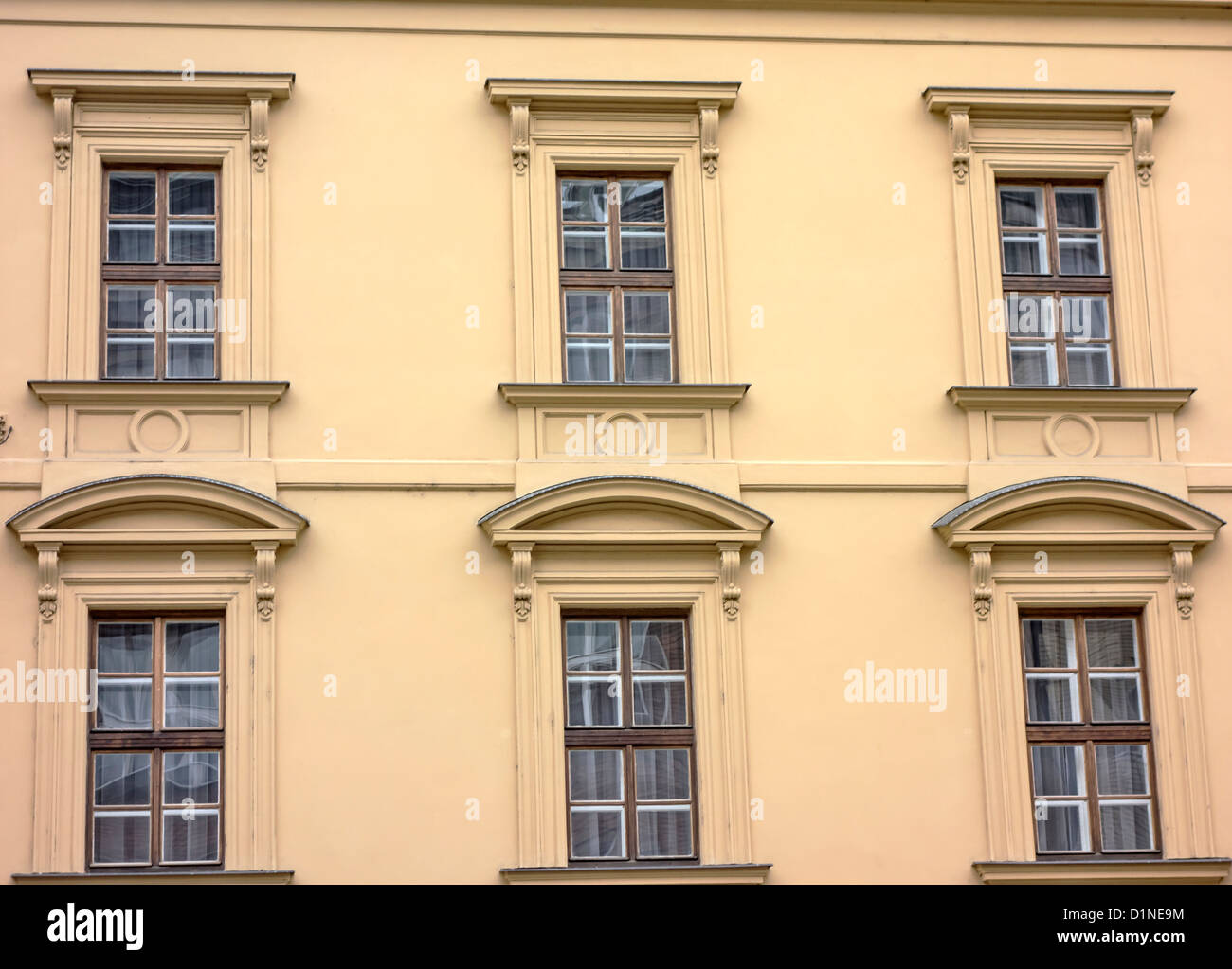 Background of old building's windows in Prague Stock Photo - Alamy