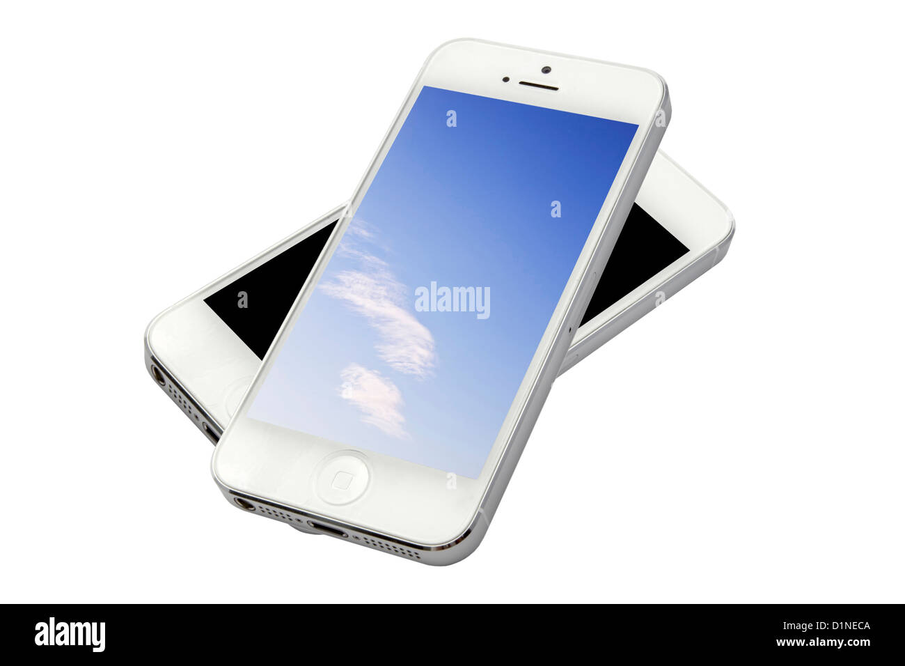 iphone 5 isolated on white background Stock Photo - Alamy
