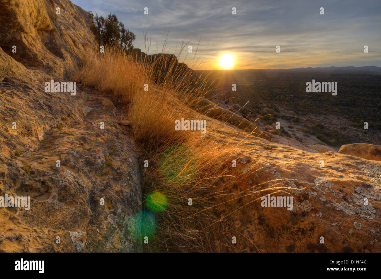 Sunset at Sandstone Bluffs, El Malpais National Monument, Cibola co ...