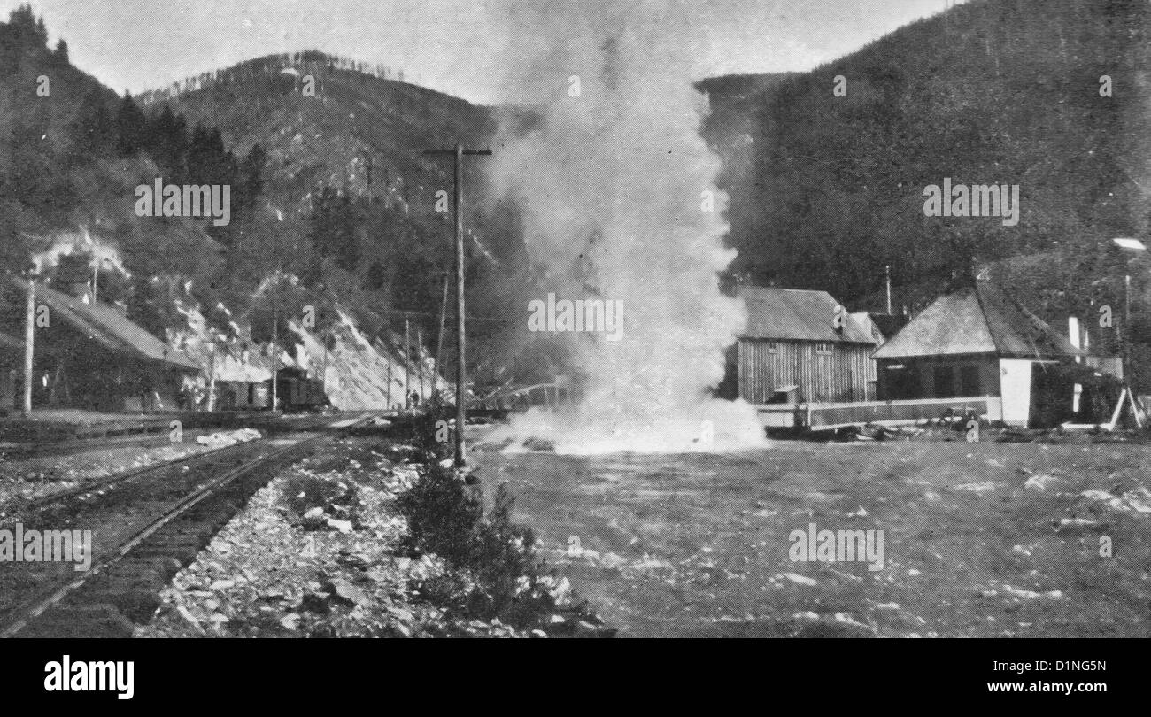 Mining in Idaho, circa 1895 - Removing a River Obstruction by means of ...