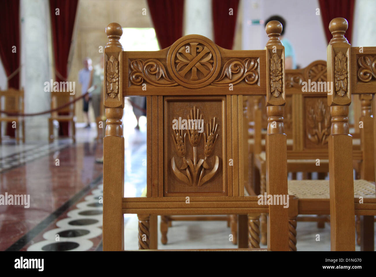 Chairs inside the new Orthodox Cathedral of the Resurrection of Christ ...
