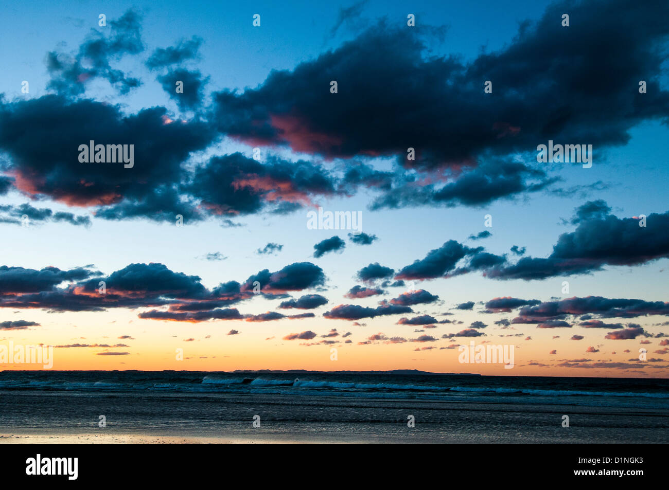 Sunset at Flinders Beach, North Stradbroke Island, Queensland ...