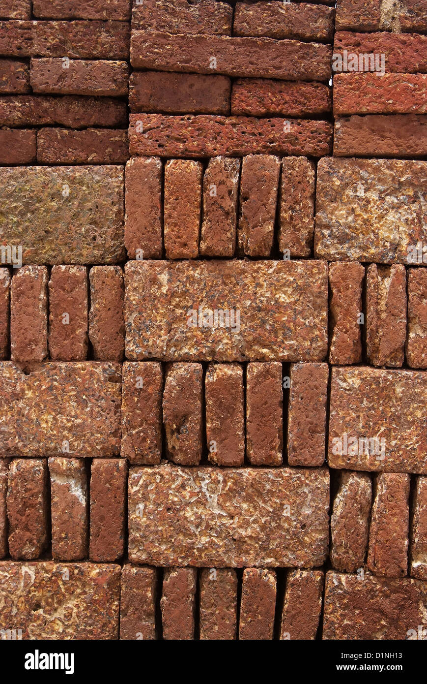Pattern, Texture, Background of Red-brown Laterite bricks Stock Photo ...