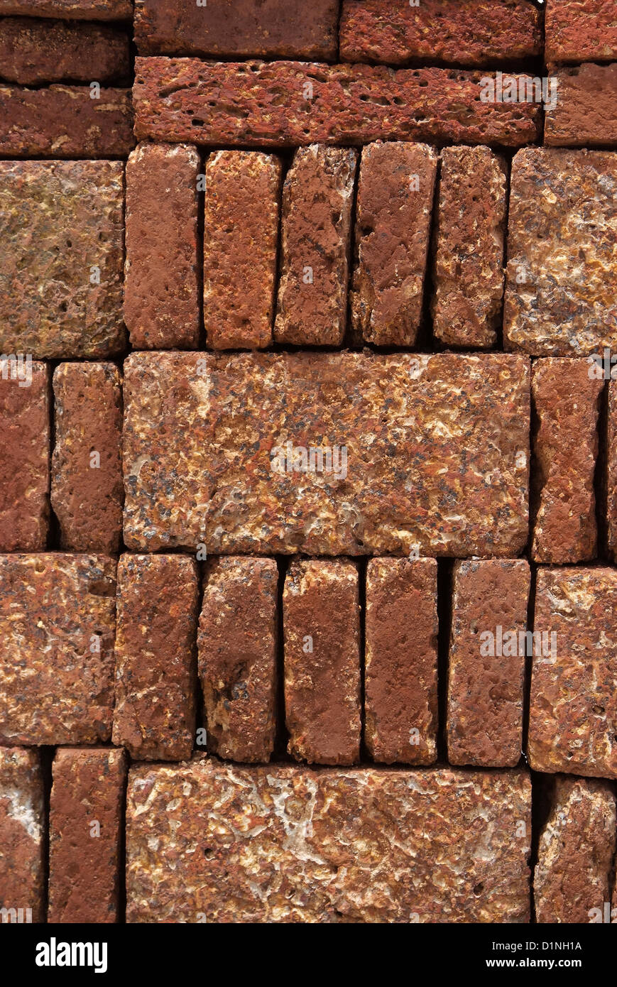 Pattern, Texture, Background of Red-brown Laterite bricks Stock Photo ...