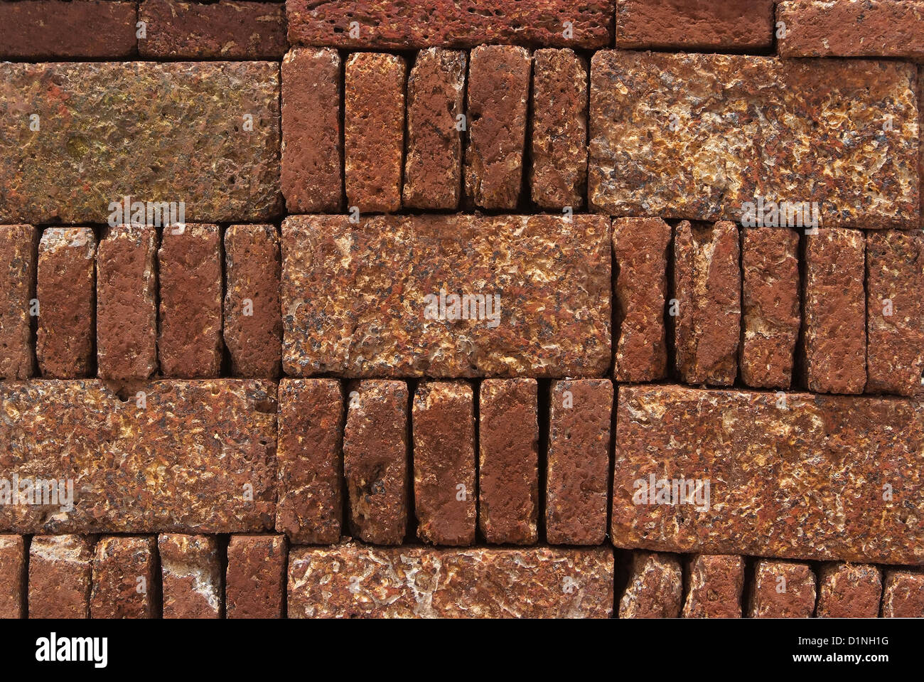 Pattern, Texture, Background of Red-brown Laterite bricks Stock Photo ...