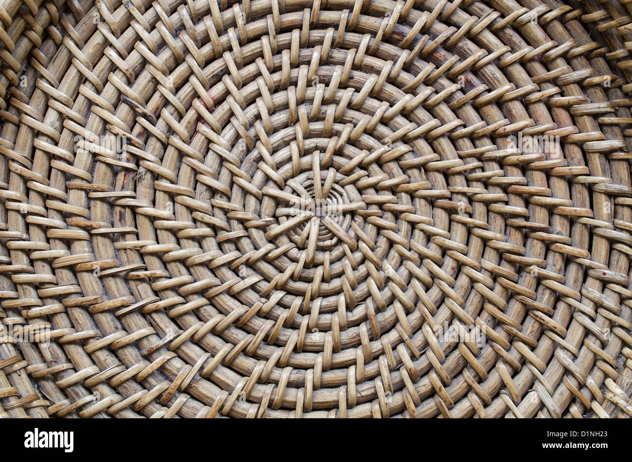 Spiral pattern on cane basket Stock Photo - Alamy
