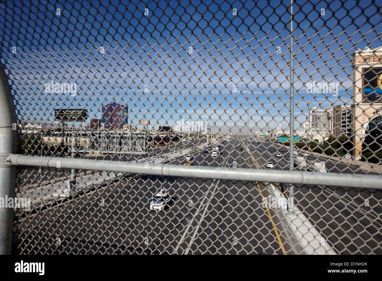 safety chain link fence screen over i-15 interstate in Las Vegas Nevada ...