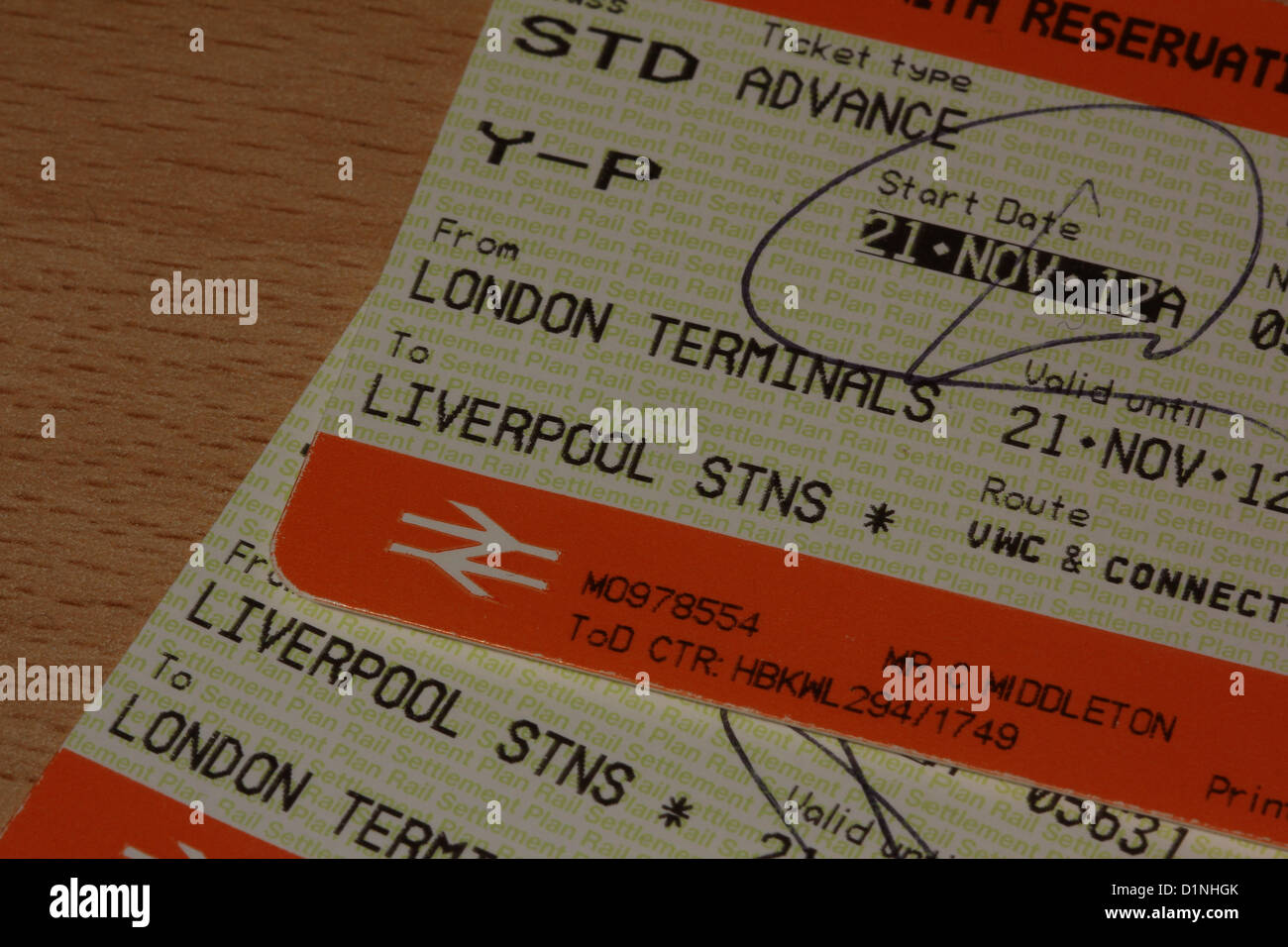 Rail tickets in England, Wales and Scotland Stock Photo - Alamy