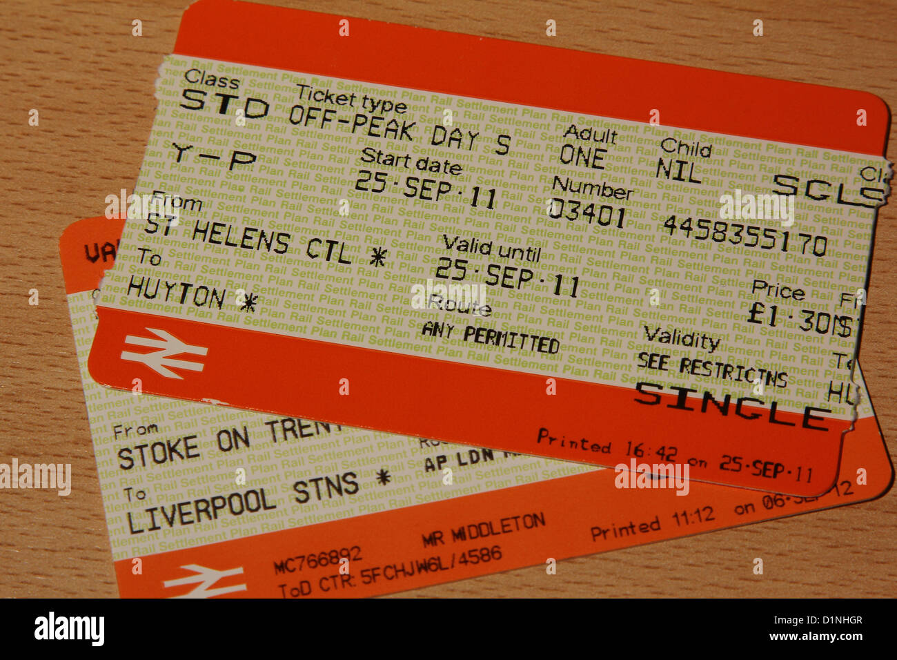 Rail tickets in England, Wales and Scotland Stock Photo - Alamy