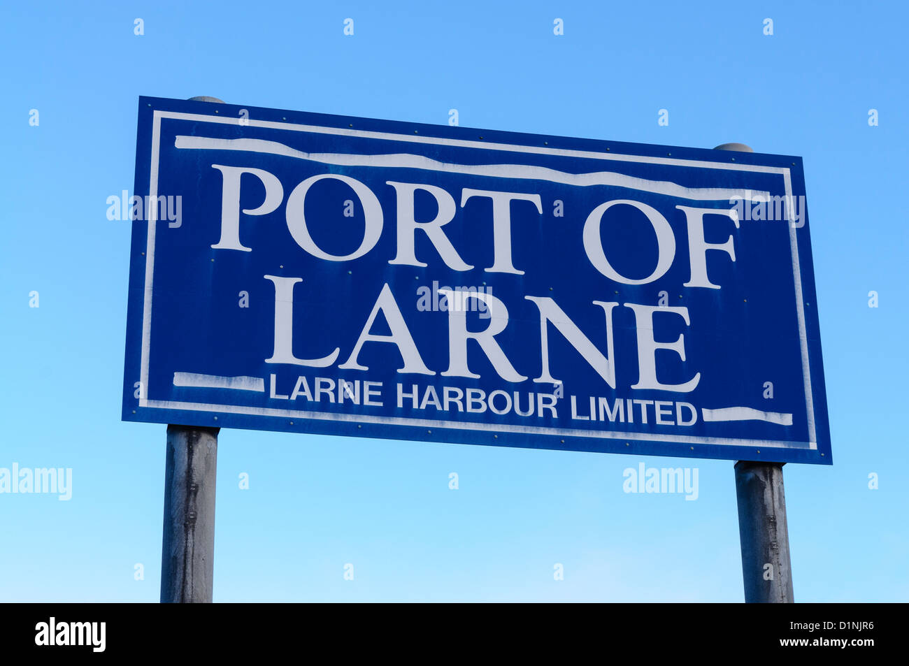 Sign at the Port of Larne ferry terminal and harbour Stock Photo - Alamy