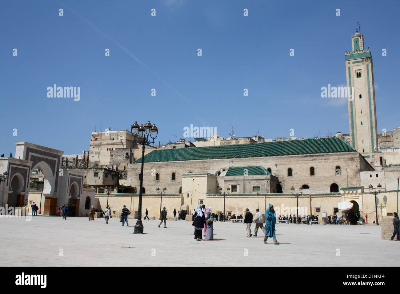 Public square and mosque in Fez, Morocco Stock Photo - Alamy