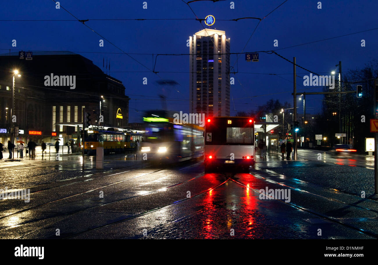 Leipzig, Germany, tram stop at the main station Stock Photo - Alamy