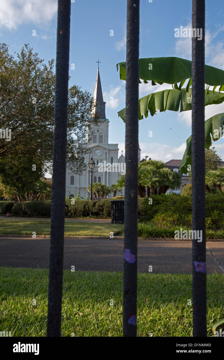 New Orleans, Louisiana - St. Louis Cathedral and Jackson Square Stock ...