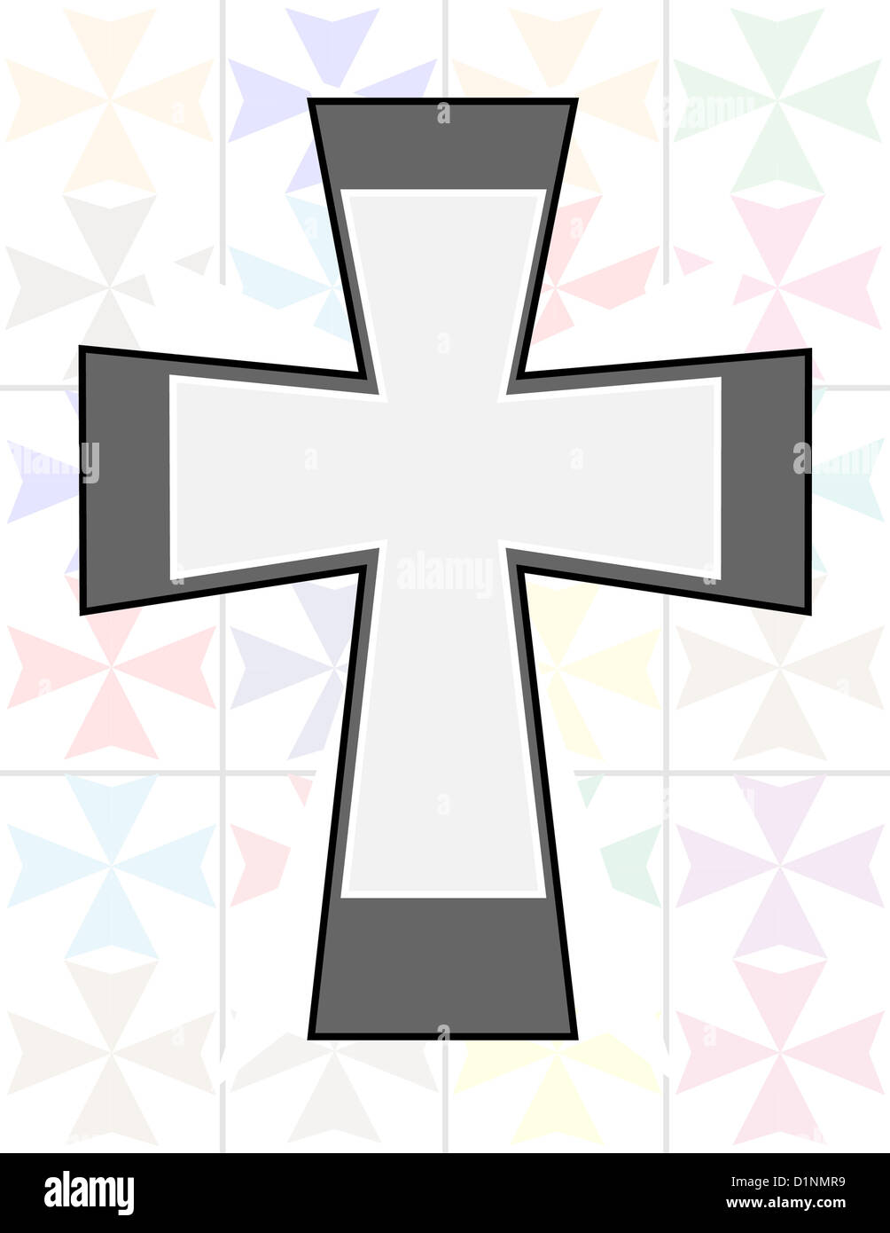 Jesus Cross in Two Tone Color on The Transparency Cristal Wall Stock ...