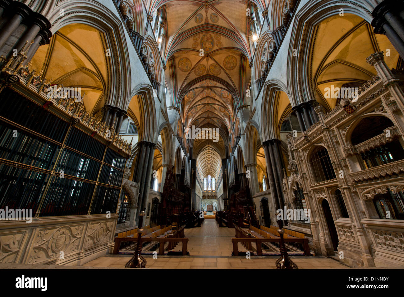 Salisbury cathedral clock wiltshire england hi-res stock photography ...