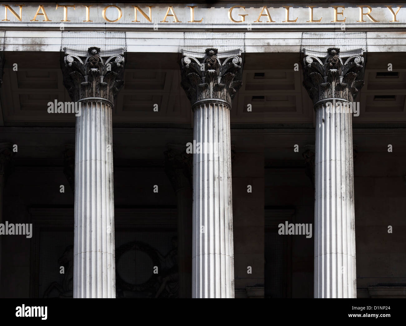 London, United Kingdom, writing the National Gallery Stock Photo - Alamy