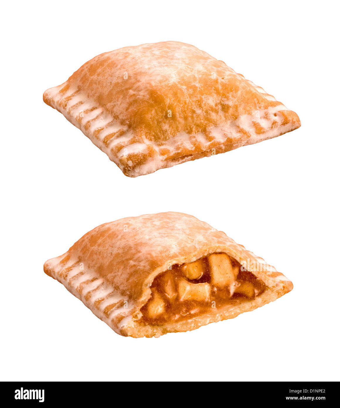 Apple Pie Snack Isolated on a white background Stock Photo - Alamy