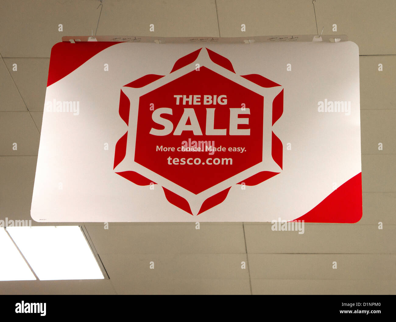 a sale sign in tesco supermarket, uk Stock Photo - Alamy