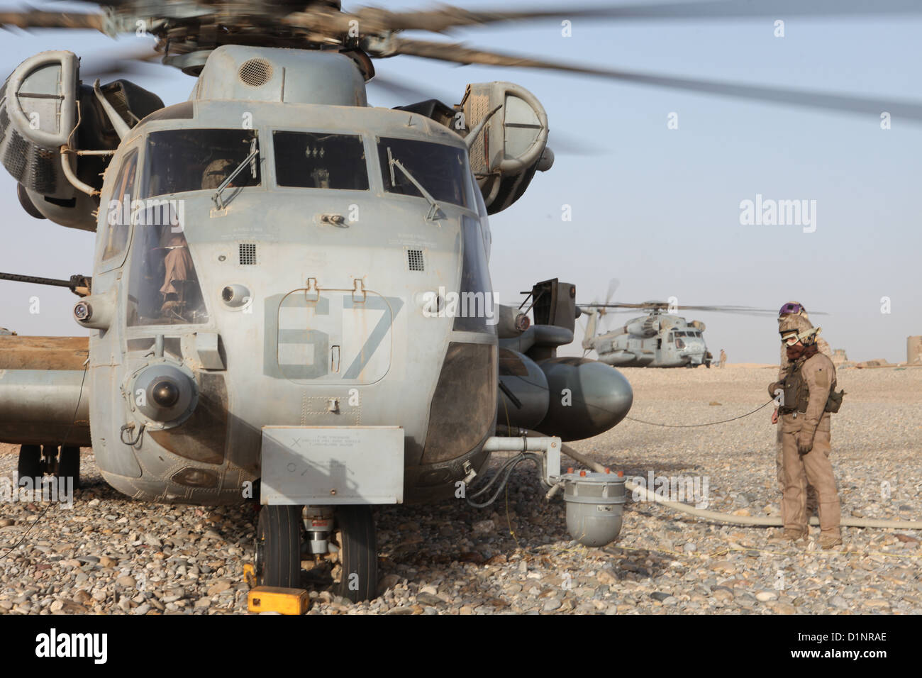 Two U.S. Marine Corps CH-53E Super Stallions with Marine Heavy ...