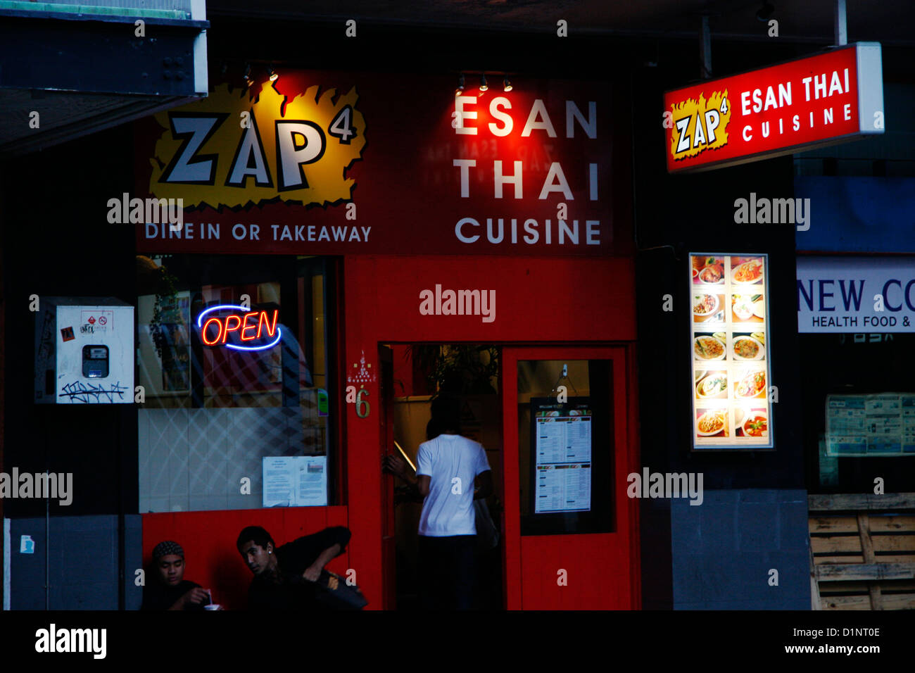 The front of the Thai restaurant Zap 4 in Auckland Stock Photo - Alamy