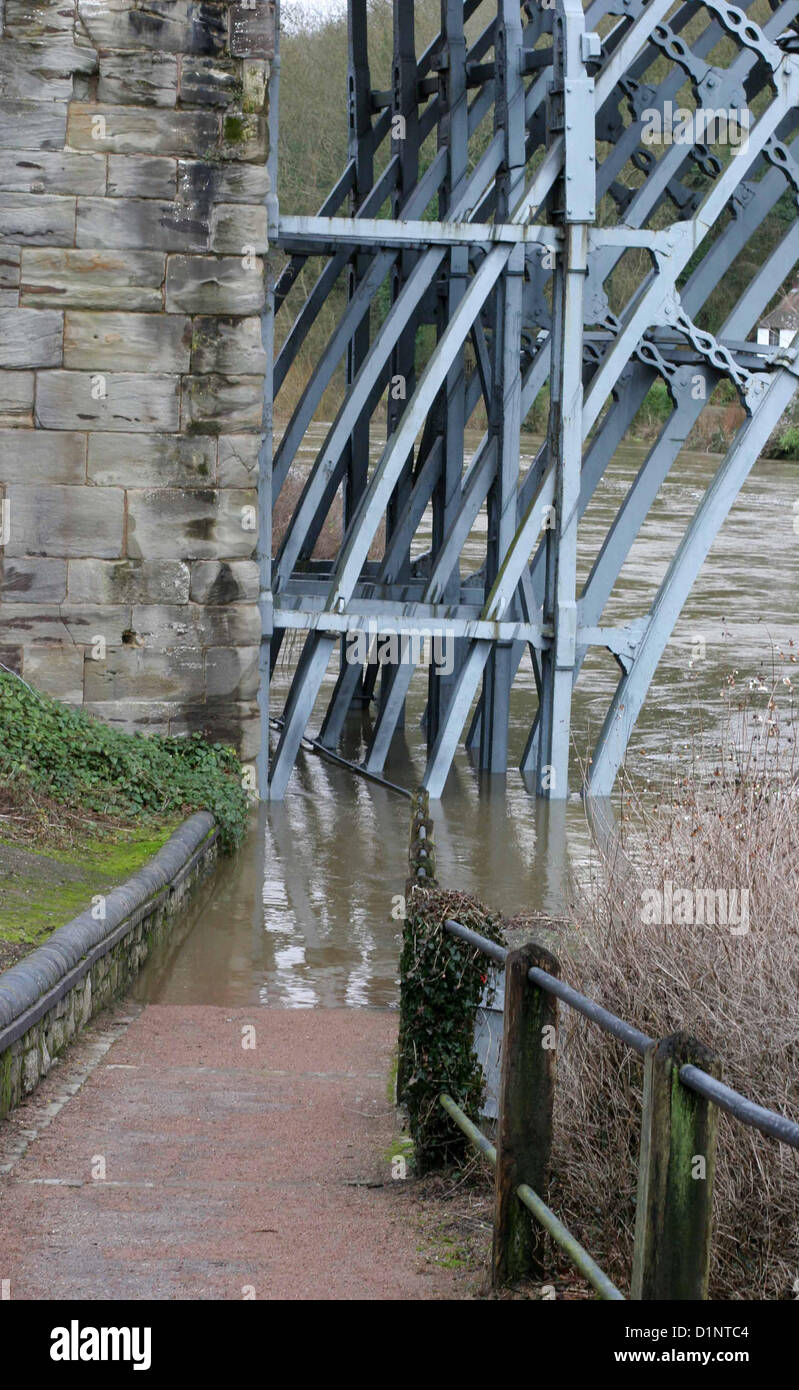 Ironbridge, UK. 1st Jan, 2013. The foundations of the world famous Iron ...