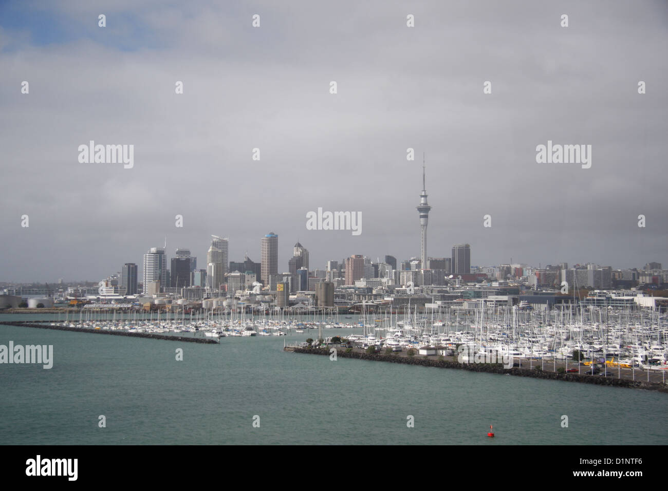 Westhaven Marina in Auckland city, viewed from the Harbour Bridge Stock ...