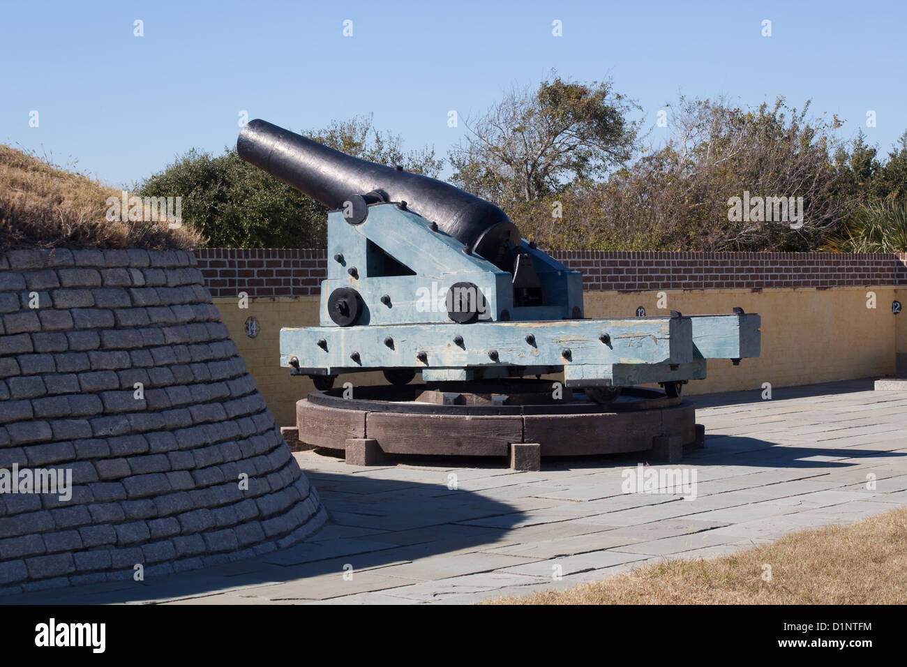 An old cannon on a turret, as a memory of days gone by Stock Photo - Alamy