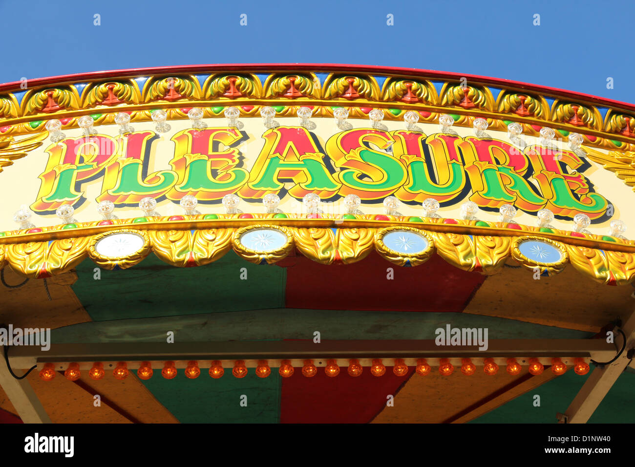 Fairground Carousel Sign Stock Photo - Alamy