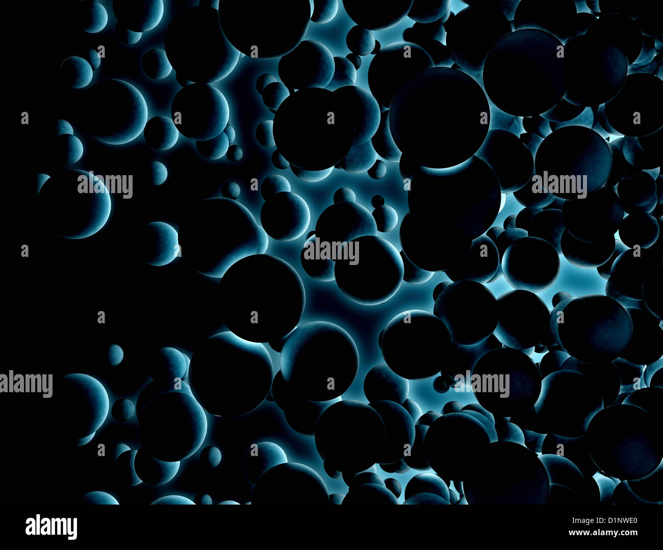 Spheres illuminated black background Stock Photo - Alamy