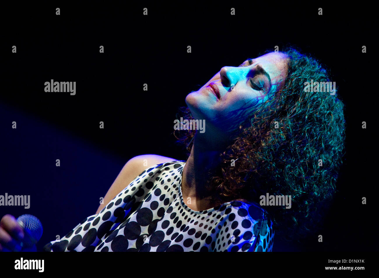 Kurdish singer Aynur Dogan from Turkey performing at Warsaw Cross ...