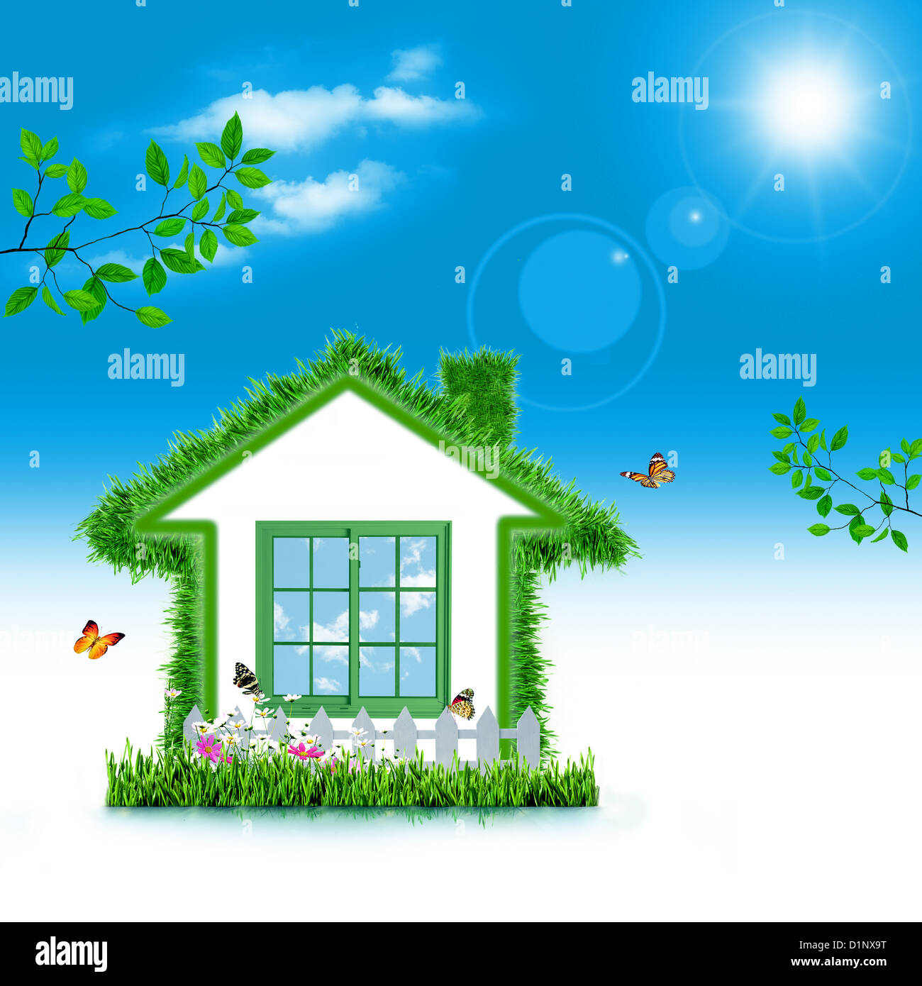 Green House. Abstract eco backgrounds for your design Stock Photo - Alamy